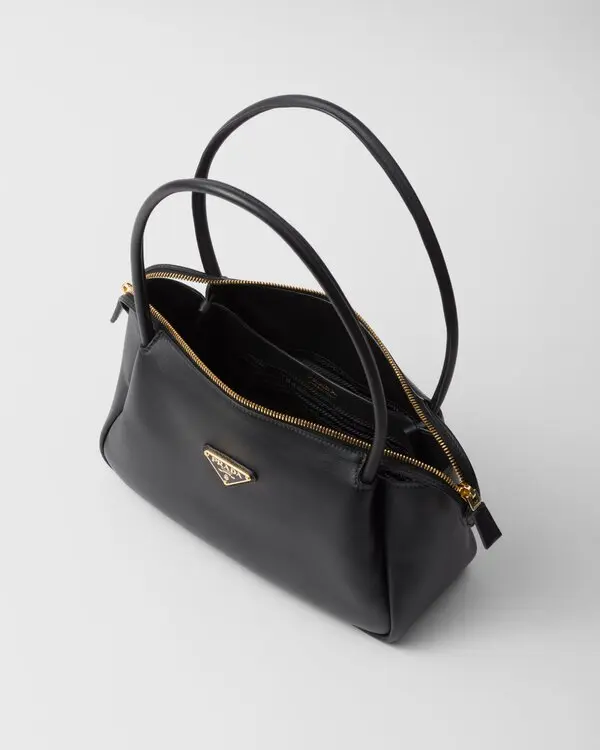 Prada Darling Medium Leather Shoulder Bag - Black | Editorialist