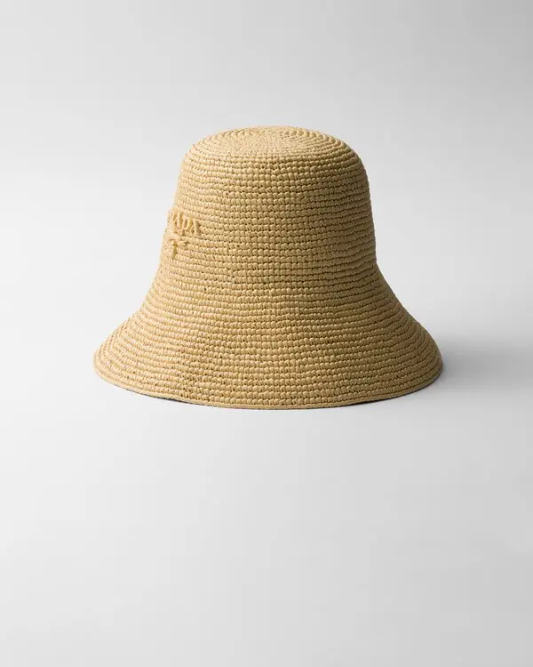 Prada Crochet Bucket Hat - Natural