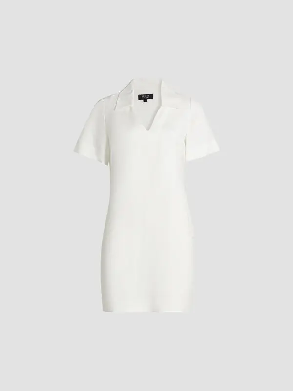 IF ONLY STUDIO Polo Linen-blend Minidress