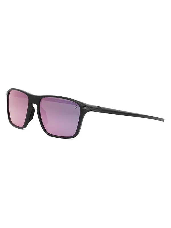 Tag Heuer Vingt Sept 57mm Rectangular Sunglasses - Black Purple Mirror