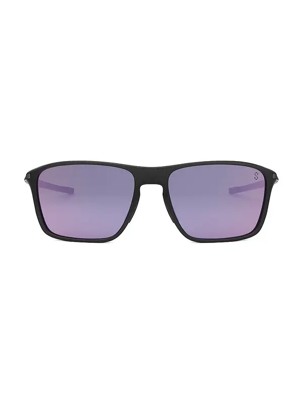 Tag Heuer Vingt Sept 57mm Rectangular Sunglasses - Black Purple Mirror
