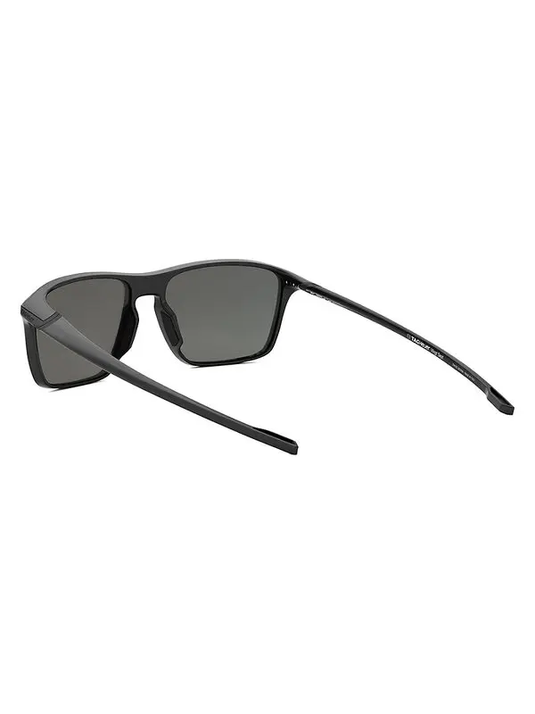 Tag Heuer Vingt Sept 57mm Rectangular Sunglasses - Black Purple Mirror