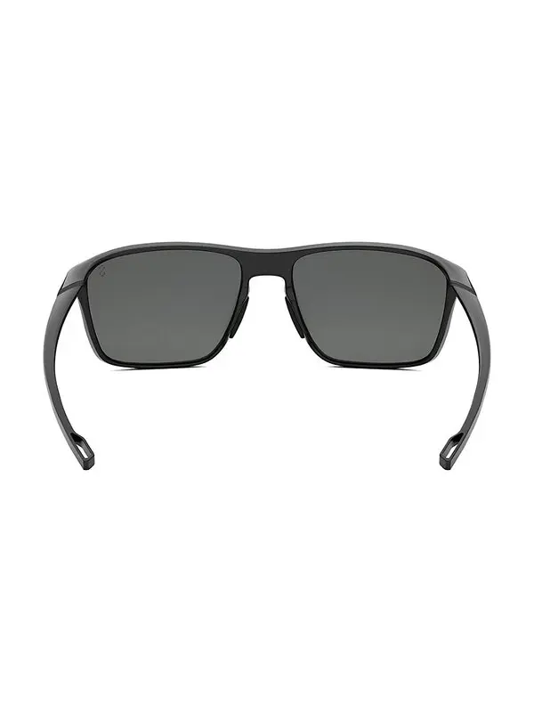 Tag Heuer Vingt Sept 57mm Rectangular Sunglasses - Black Purple Mirror