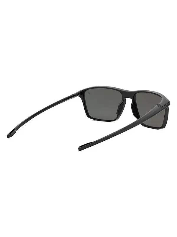 Tag Heuer Vingt Sept 57mm Rectangular Sunglasses - Black Purple Mirror
