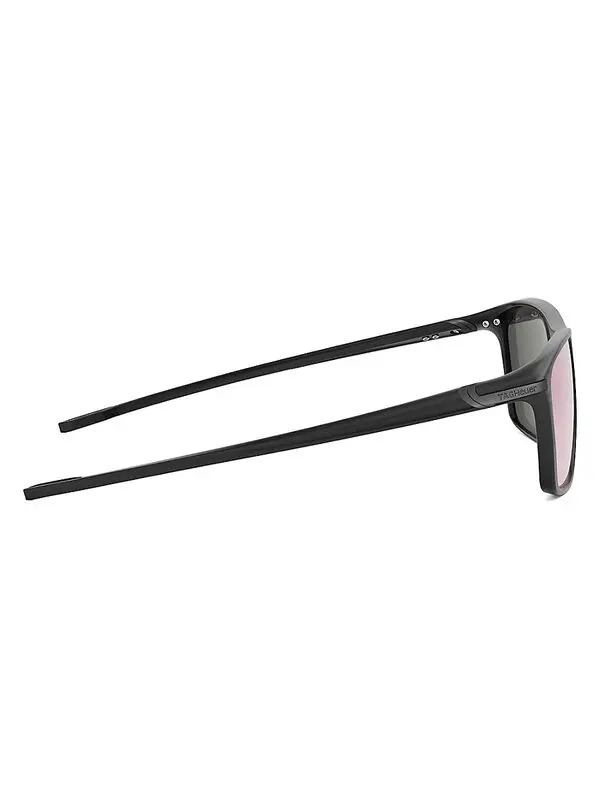 Tag Heuer Vingt Sept 57mm Rectangular Sunglasses - Black Purple Mirror