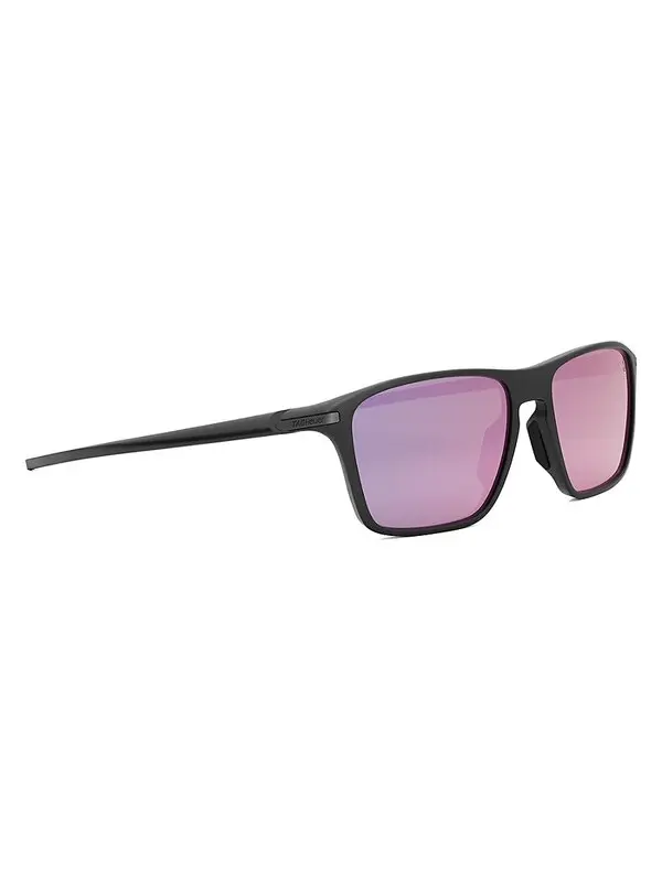 Tag Heuer Vingt Sept 57mm Rectangular Sunglasses - Black Purple Mirror