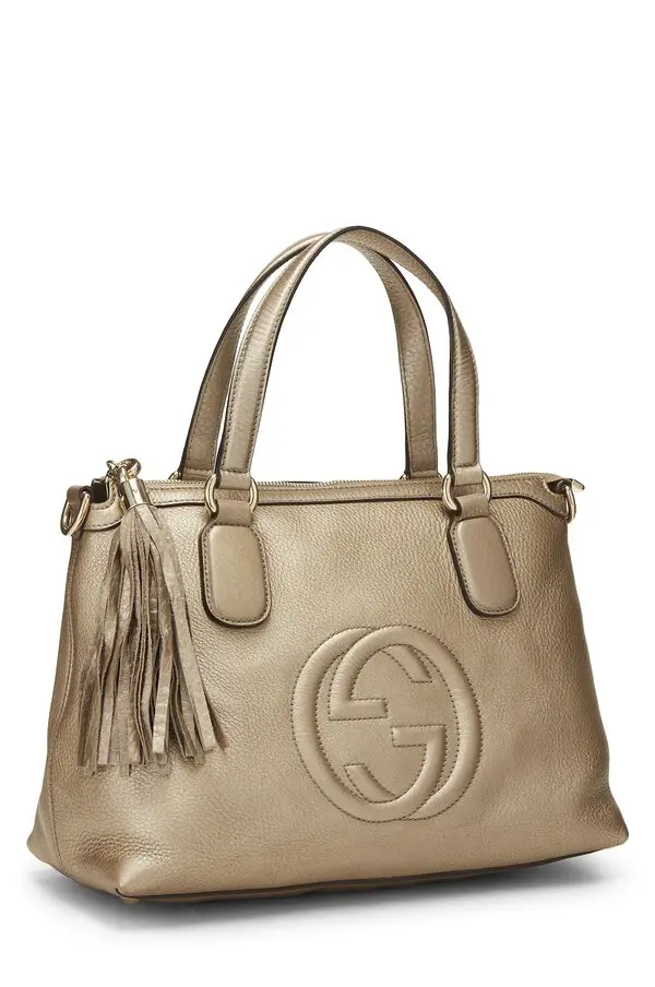 Gucci Soho Top Handle Tote - Gold