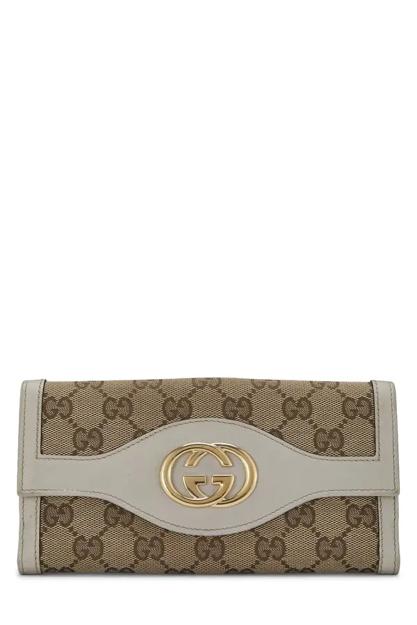 Gucci Original Gg Canvas Britt Continental Wallet - Cream