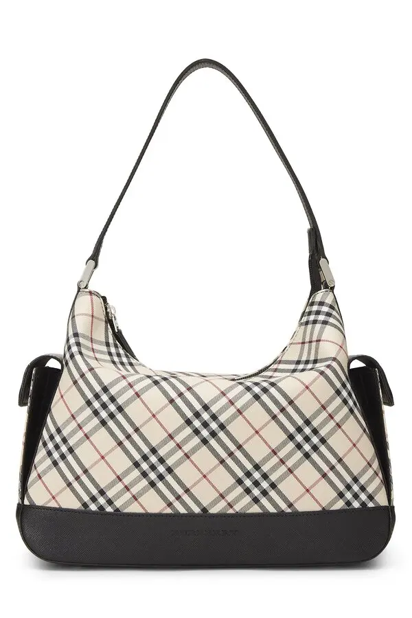 Burberry Nova Check Canvas Hobo Small