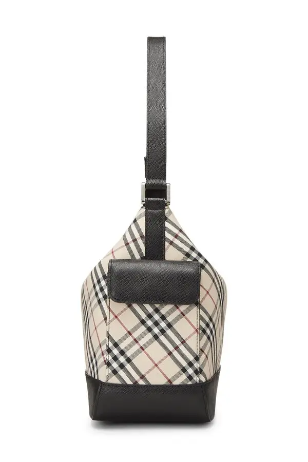 Burberry Nova Check Canvas Hobo Small
