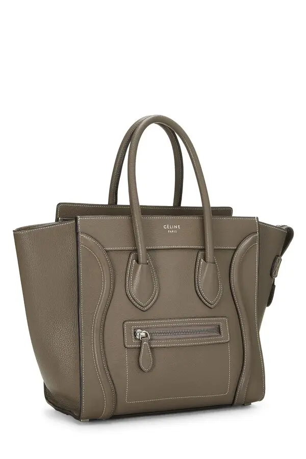 Celine Luggage Tote Drummed Calfskin - Grey