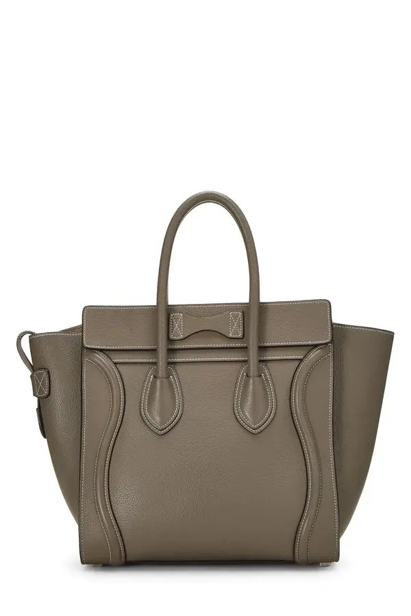 Celine Luggage Tote Drummed Calfskin - Grey