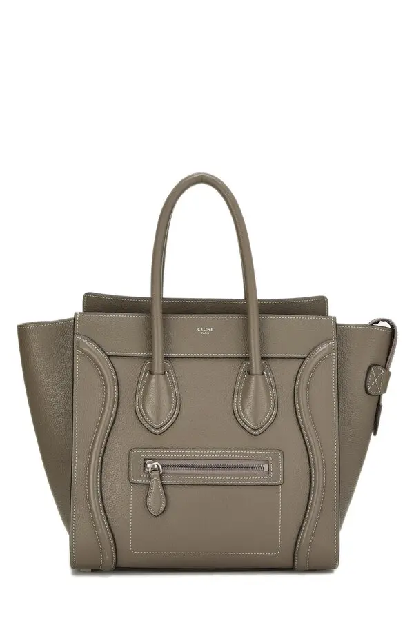 Celine Drummed Calfskin Luggage - Grey