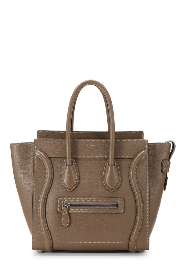 Celine Drummed Calfskin Luggage - Grey
