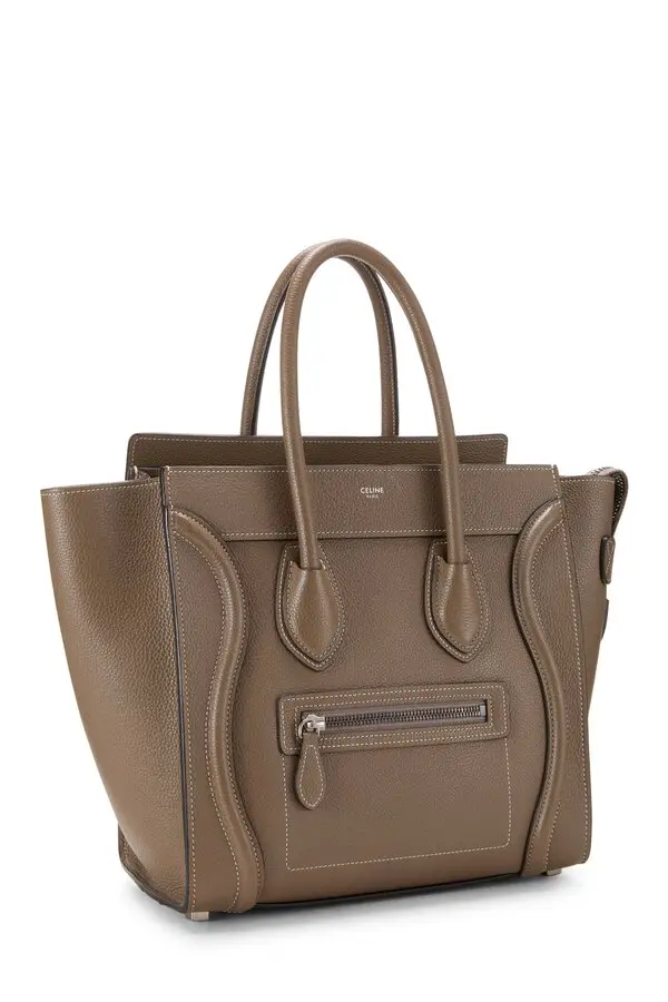 Celine Drummed Calfskin Luggage - Grey