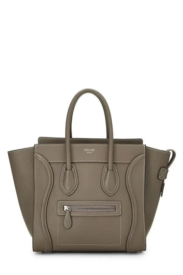 Celine Drummed Calfskin Luggage - Grey