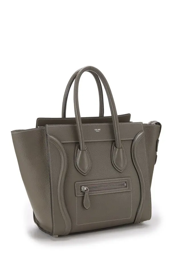 Celine Luggage Tote Drummed Calfskin - Grey