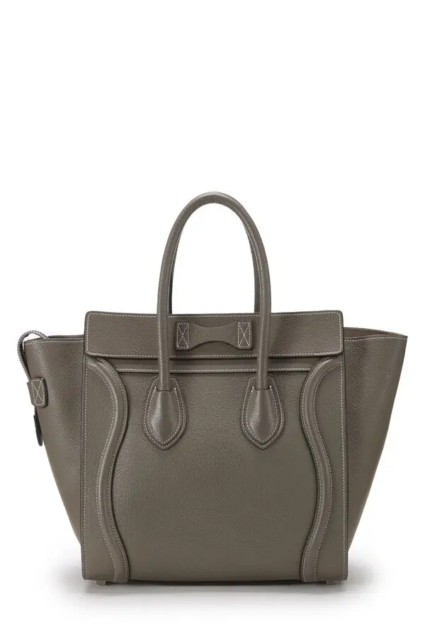 Celine Luggage Tote Drummed Calfskin - Grey