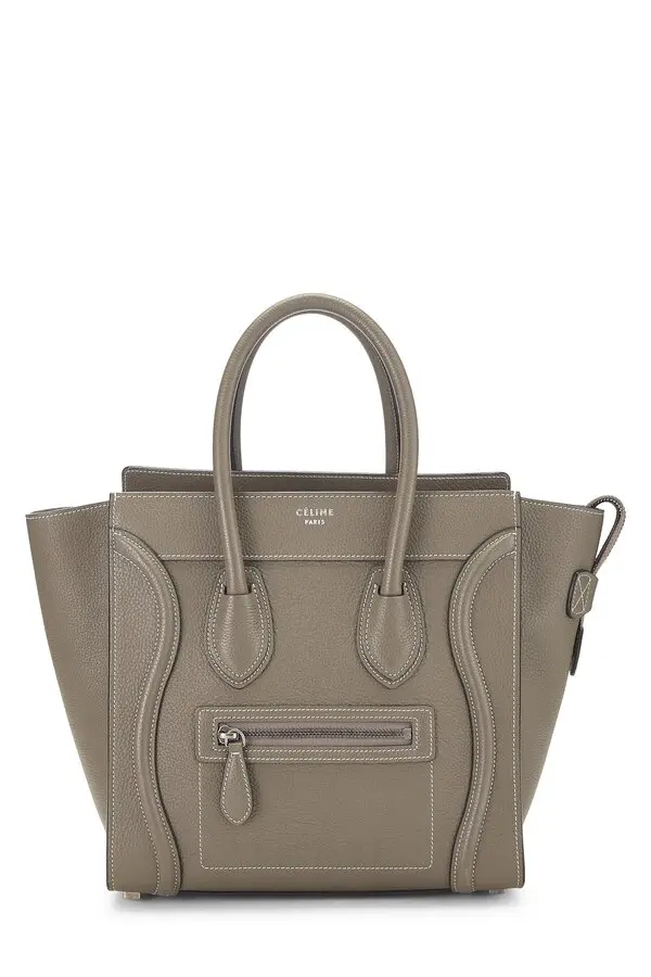 Celine Luggage Tote Drummed Calfskin - Grey