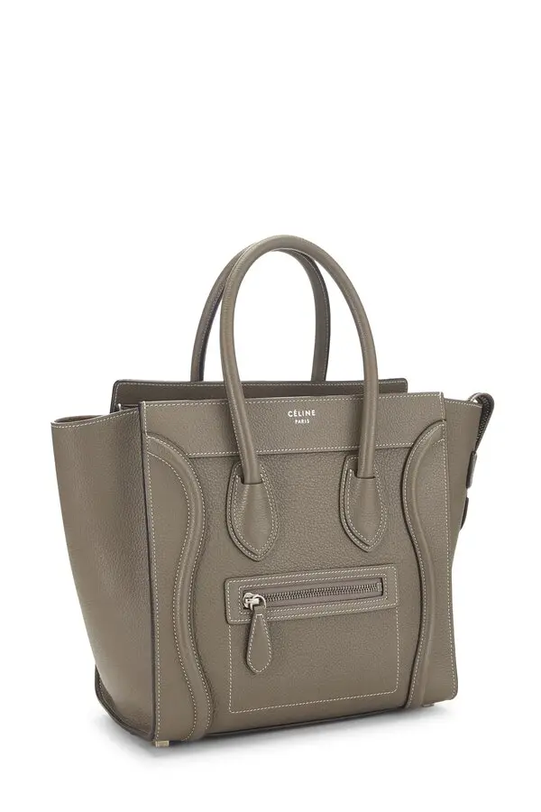 Celine Luggage Tote Drummed Calfskin - Grey