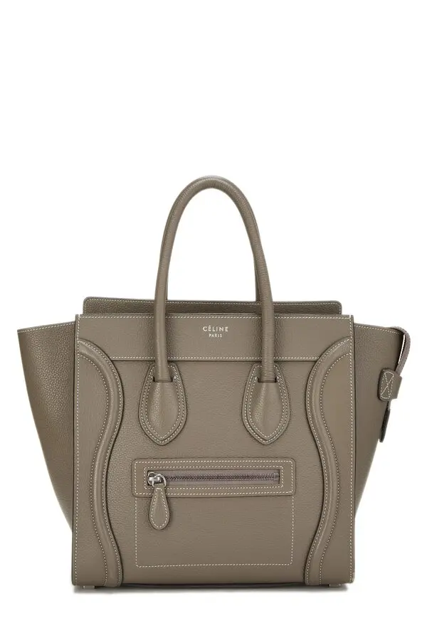 Celine Drummed Calfskin Luggage - Grey