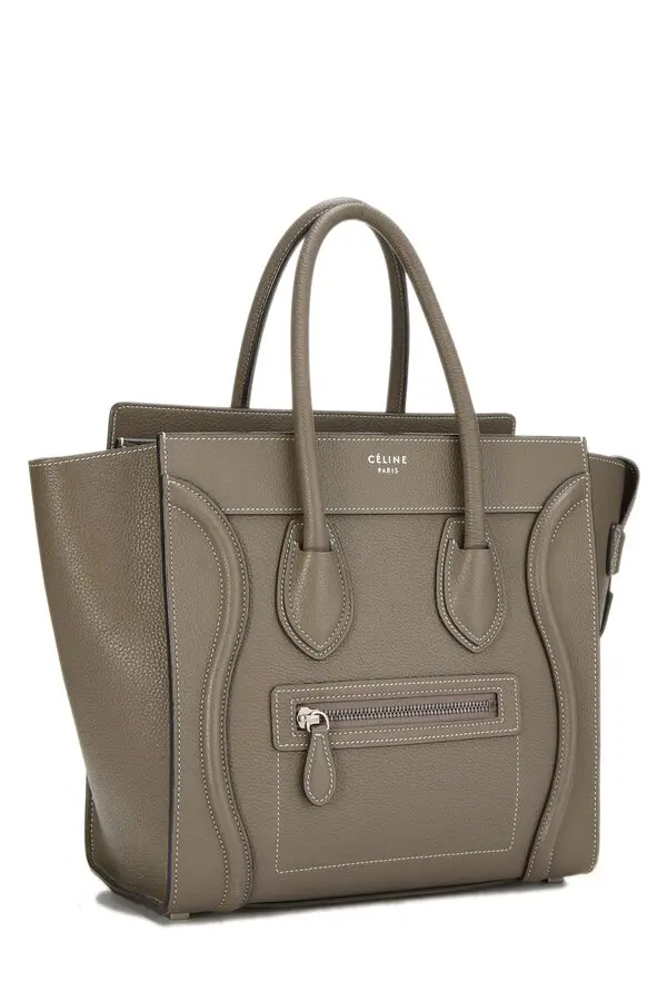Celine Luggage Tote Drummed Calfskin - Grey