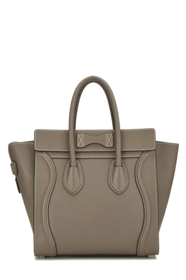 Celine Luggage Tote Drummed Calfskin - Grey