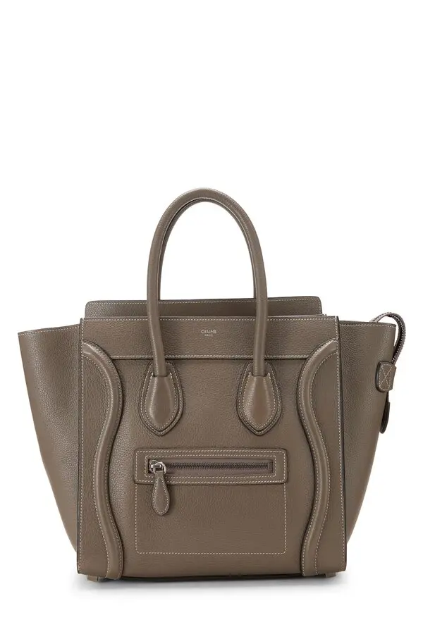 Celine Luggage Tote Drummed Calfskin - Grey