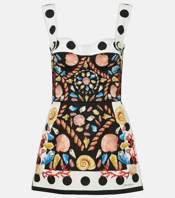 Dolce & Gabbana Capri Printed Cotton Corset Dress