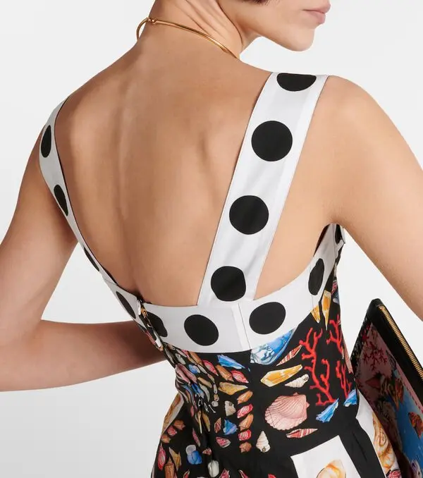 Dolce & Gabbana Capri Printed Cotton Corset Dress