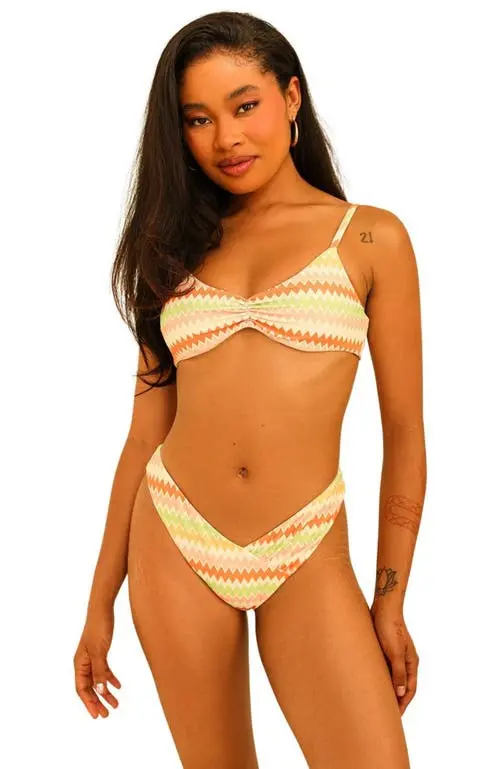 DIPPIN DAISY'S Britney Adjustable Shoulder Bikini Top - Hang Ten Stripe