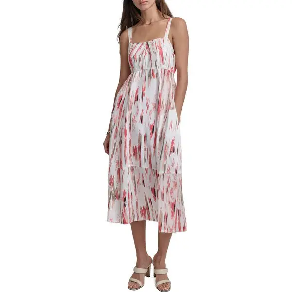 Dkny Abstract Print Midi Dress