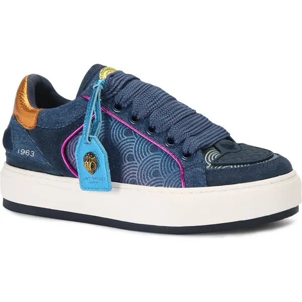 Kurt Geiger Southbank Tag Platform Sneaker - Open Blue