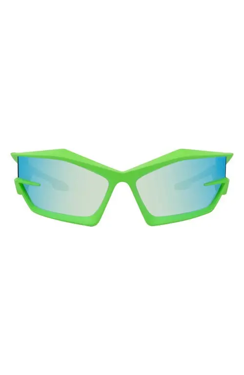 Givenchy Giv Cut Oversized Geometric Sunglasses - Matte Light Green/smoke