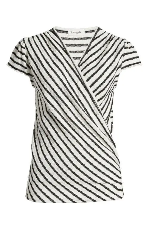 Loveappella Stripe Wrap Knit Top