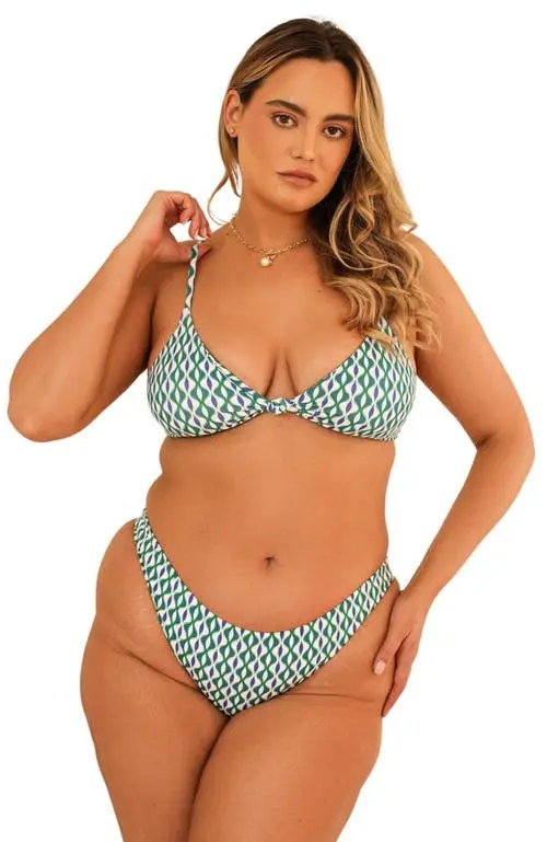 DIPPIN DAISY'S Zen Knotted Triangle Bikini Top - Blue Jean