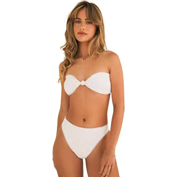 DIPPIN DAISY'S Bunny Knotted Bandeau Bikini Top - White