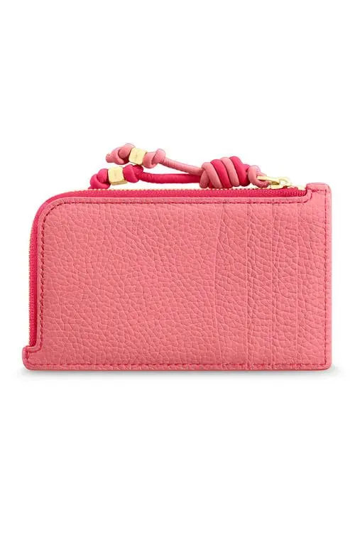 MAISON DE SABRE Leather Zip Card Holder - Candy Fuchsia