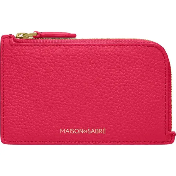 MAISON DE SABRE Leather Zip Card Holder - Shibuya Fuchsia