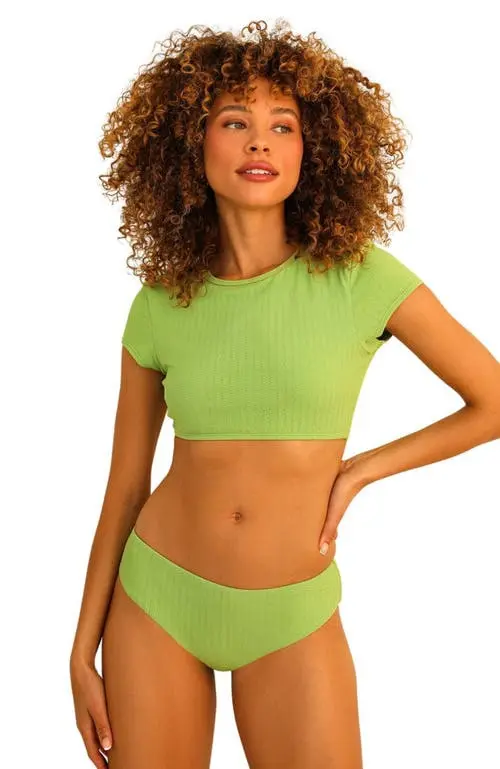 DIPPIN DAISY'S Joni Short Cap Sleeve Bikini Top - Avocado
