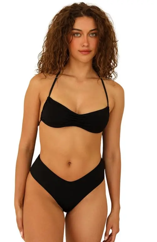 DIPPIN DAISY'S Christina Tie Bandeau Bikini Top - Black
