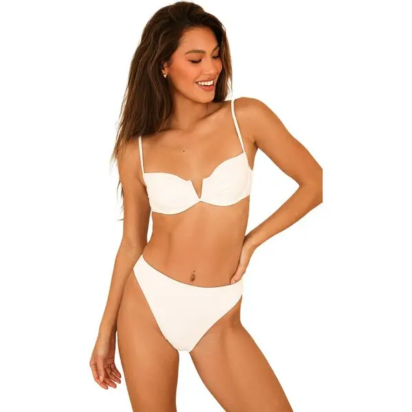 DIPPIN DAISY'S Seashore High Waist Cheeky Bikini Bottom - White