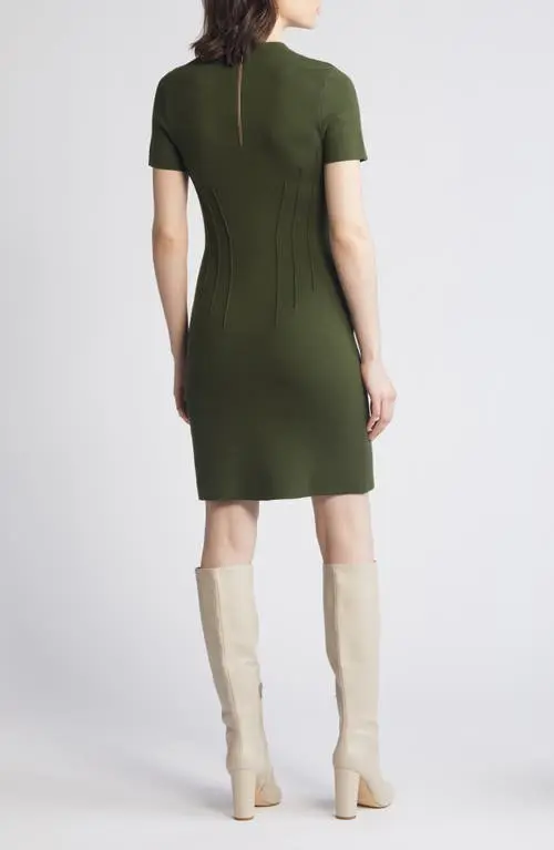 Eliza J Pintuck Fitted Sheath Dress - Olive