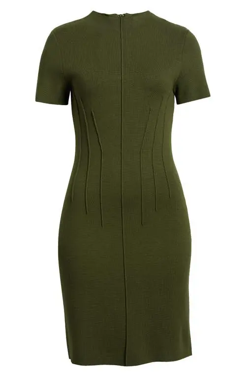 Eliza J Pintuck Fitted Sheath Dress - Olive