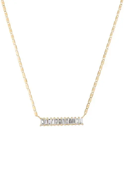 Lana Jewelry 14k Baguette Diamond Bar Pendant Necklace - Gold