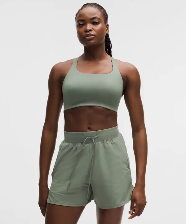 Lululemon Ultralu Square-neck Workout Bra - Willow Leaf