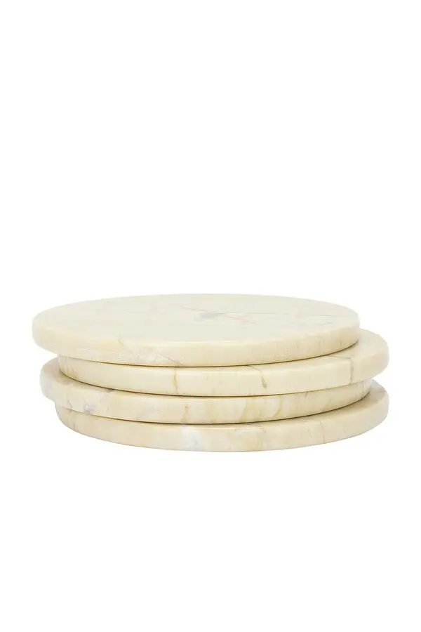 ANASTASIO HOME Set Of Four Oversized Coasters In Green - Matcha