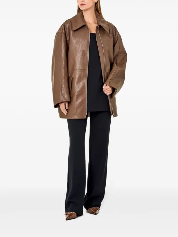 Nicholas Jael Faux-Leather Jacket In Brown - 93% Off | Editorialist