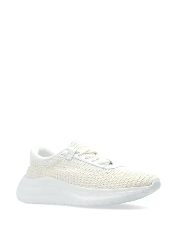 Casadei Mia Woven Leather Sneakers - White