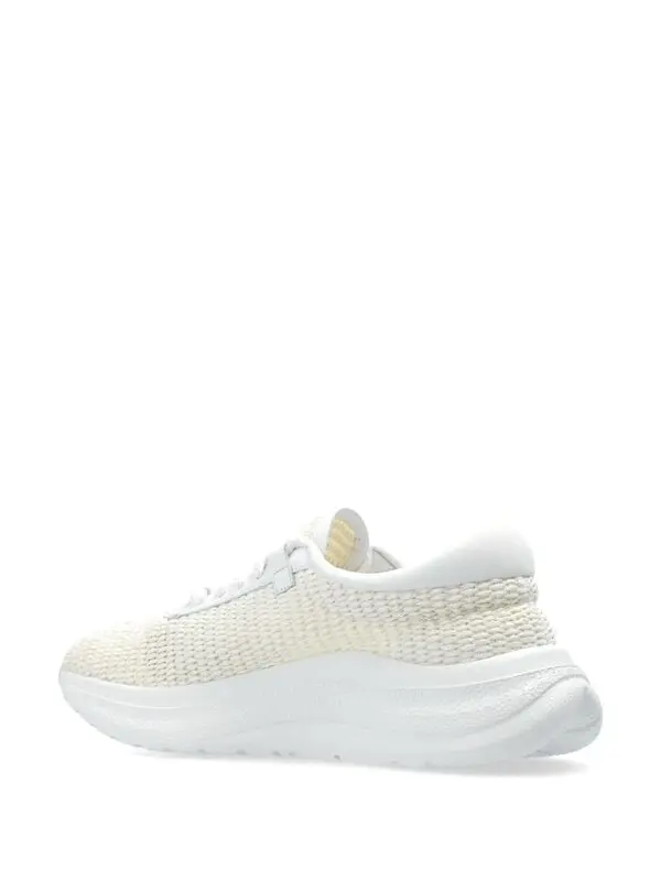 Casadei Mia Woven Leather Sneakers - White